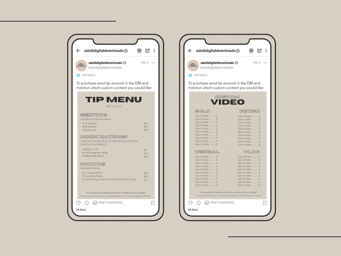 Onlyfans Tip Menu Template Great for Fansly, AVN Stars Edit in Canva ...