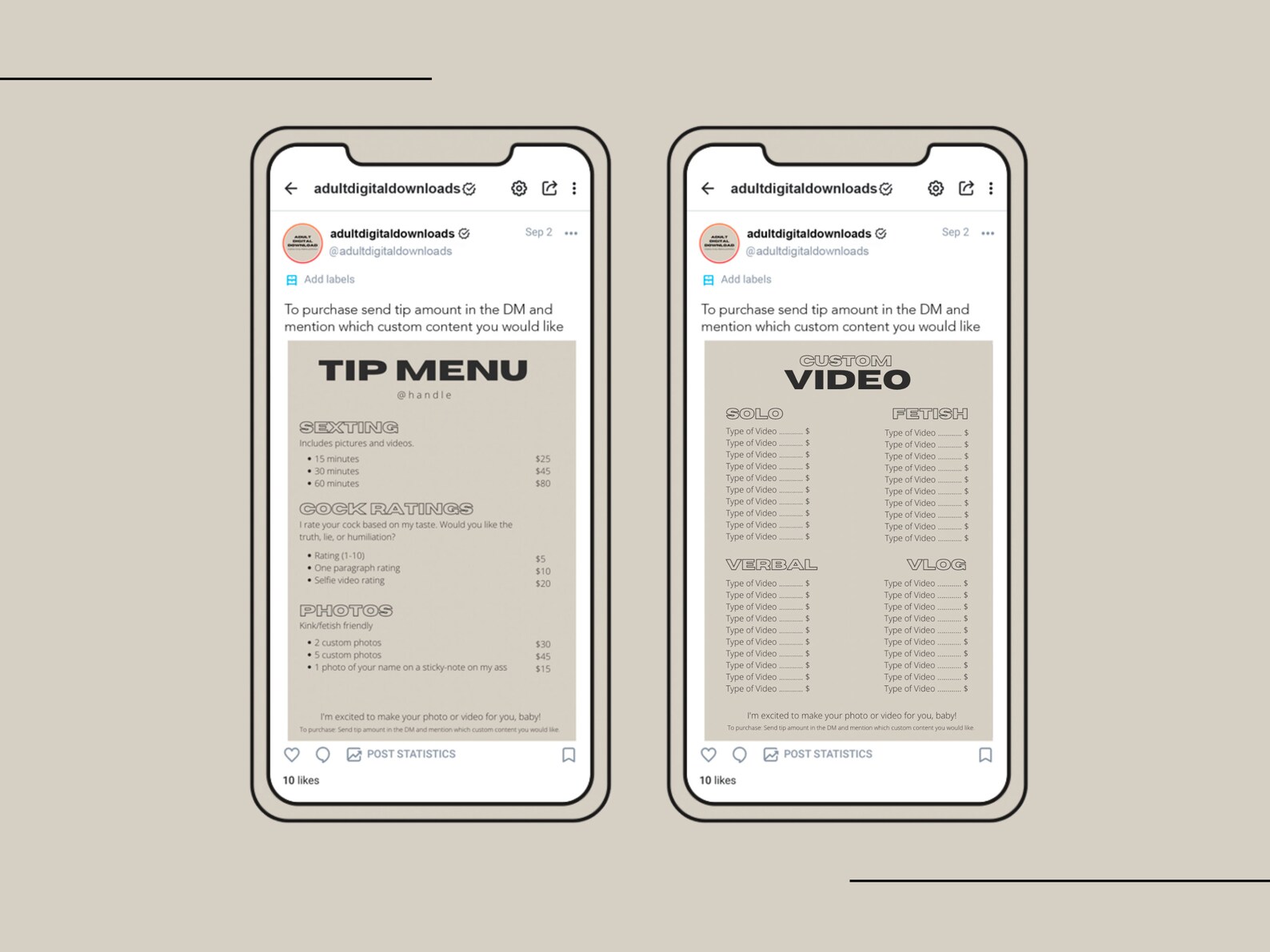 Onlyfans Tip Menu Template Great for Fansly, AVN Stars Edit in Canva ...