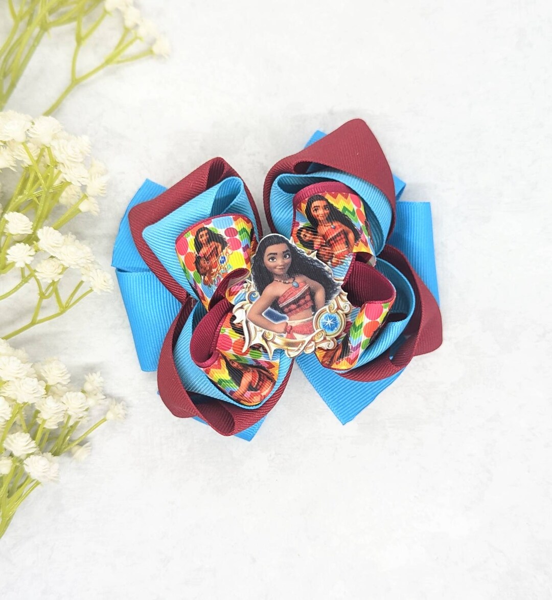 Moana Hair Bow Ribbon Hair Bow. Cute Hair Bow for a Little - Etsy