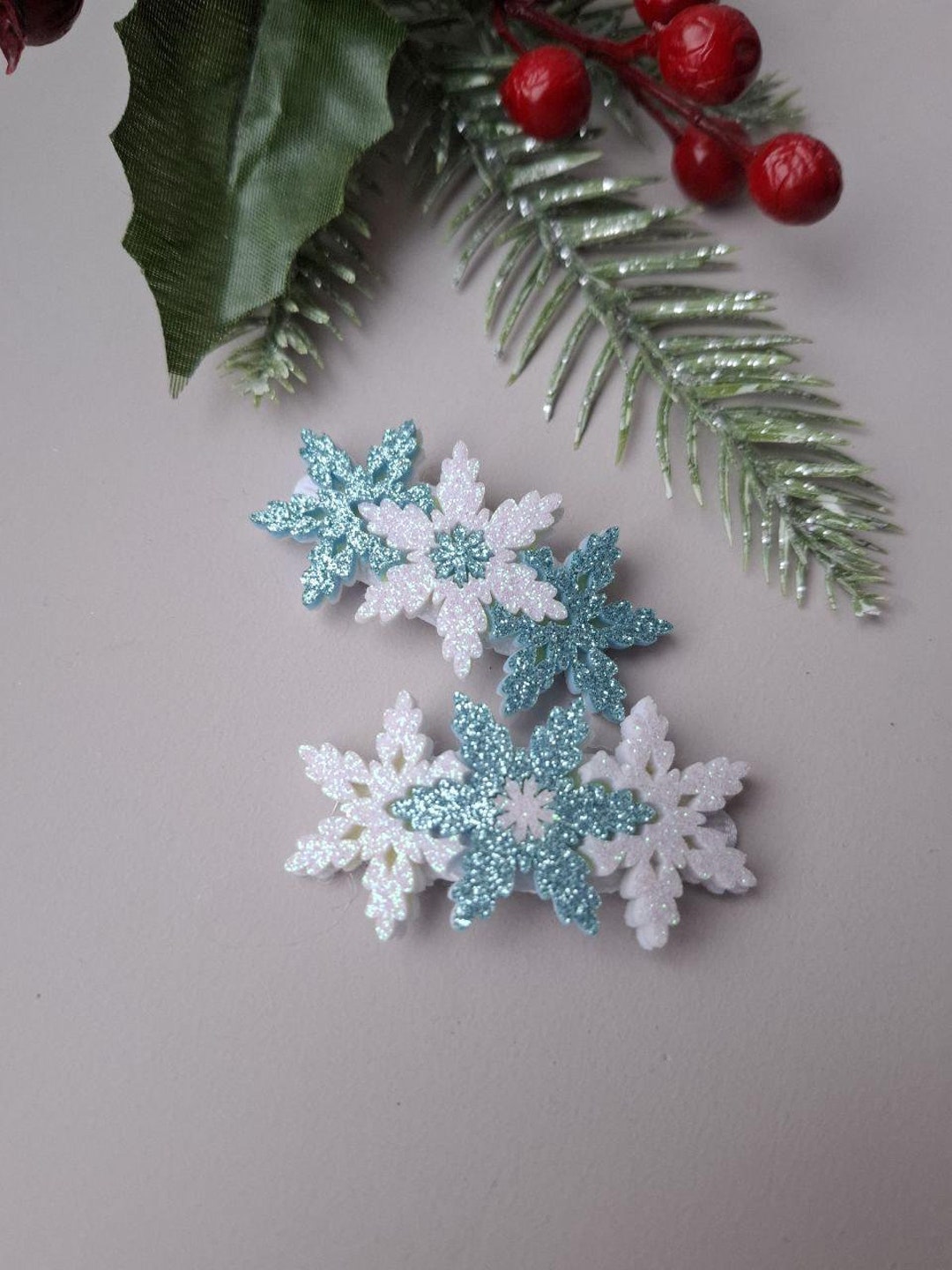 Snowflake Snap Clips for Girls. Onederland Patry Headpiece. - Etsy
