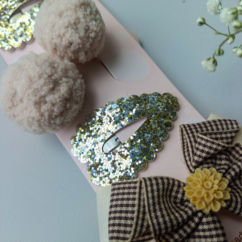 Pom Pom Hair Bows - Etsy