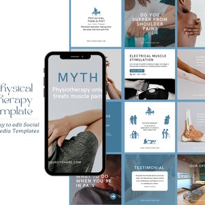 Physio Social Media Templates, Massage Therapy Instagram Post Social ...