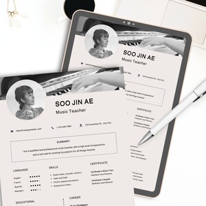 Music Teacher CV Resume Template for Canva Professional CV Template ...