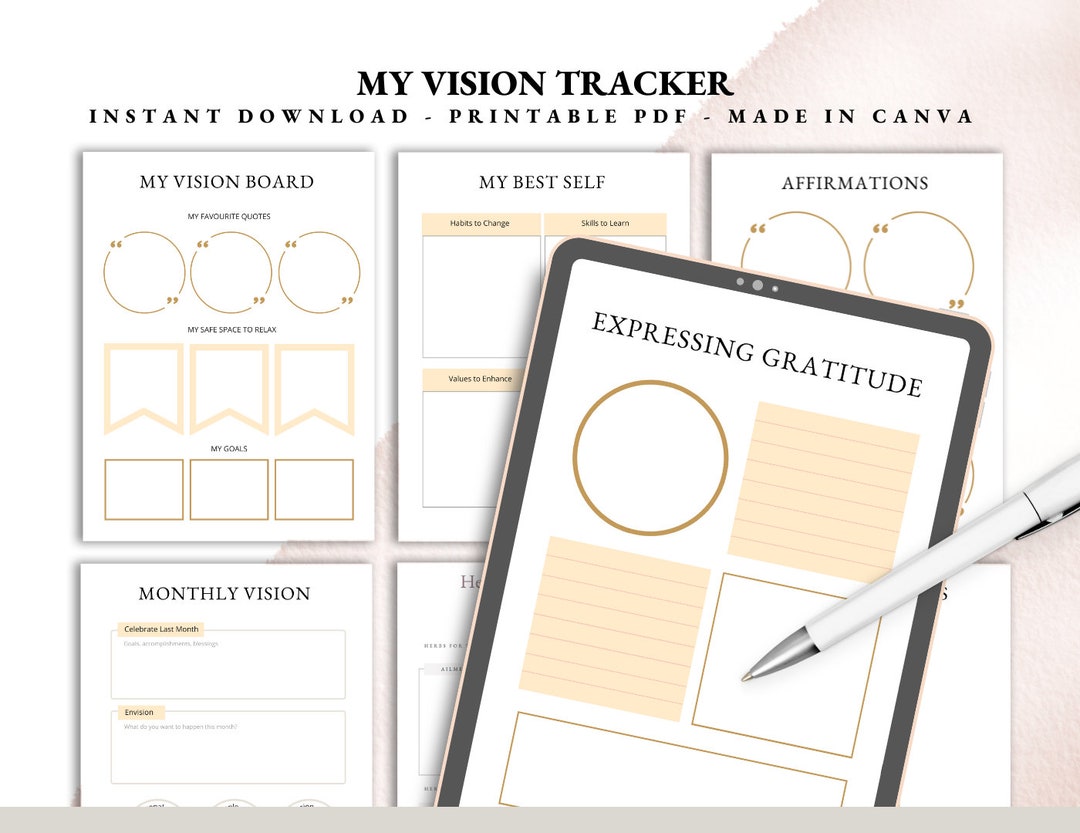 Vision Book Journal Canva A4 Planner Daily Planner to Do - Etsy