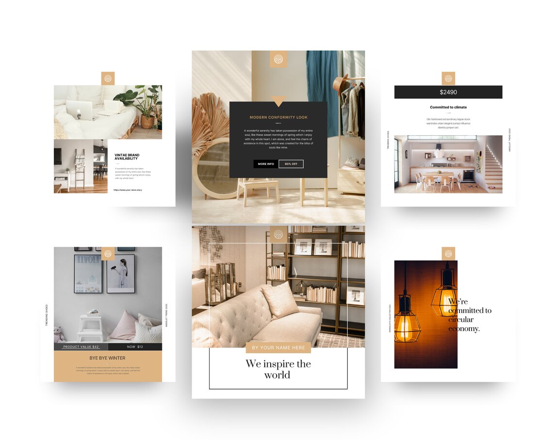 Interior Decor Instagram Post Home Decoration Template, Editable Real ...