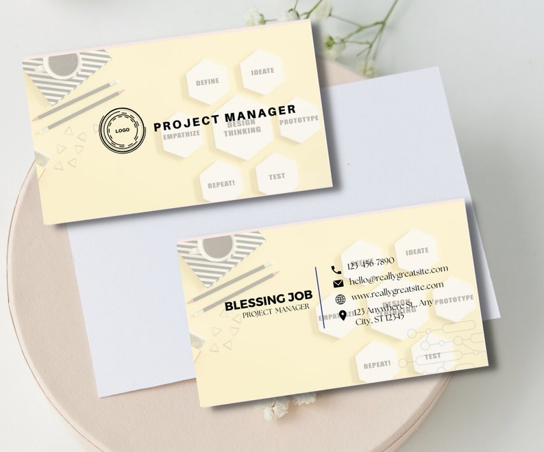 PROJECT MANAGER Business Card, Business Card Template, Editable ...