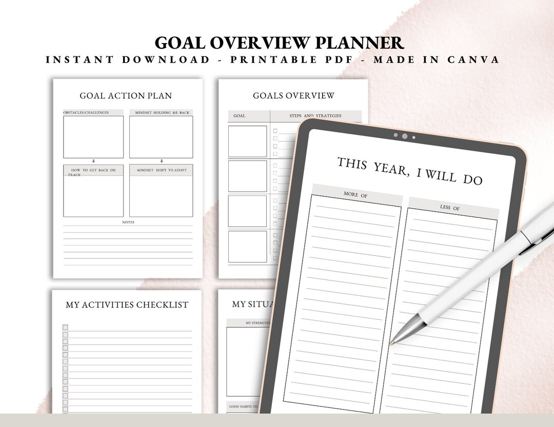 Printable Goal Planner Bundle, Daily, Weekly, Monthly, Quarterly ...