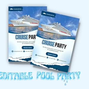 Editable Cruise Party Invitation Printable Summer Color Pool - Etsy