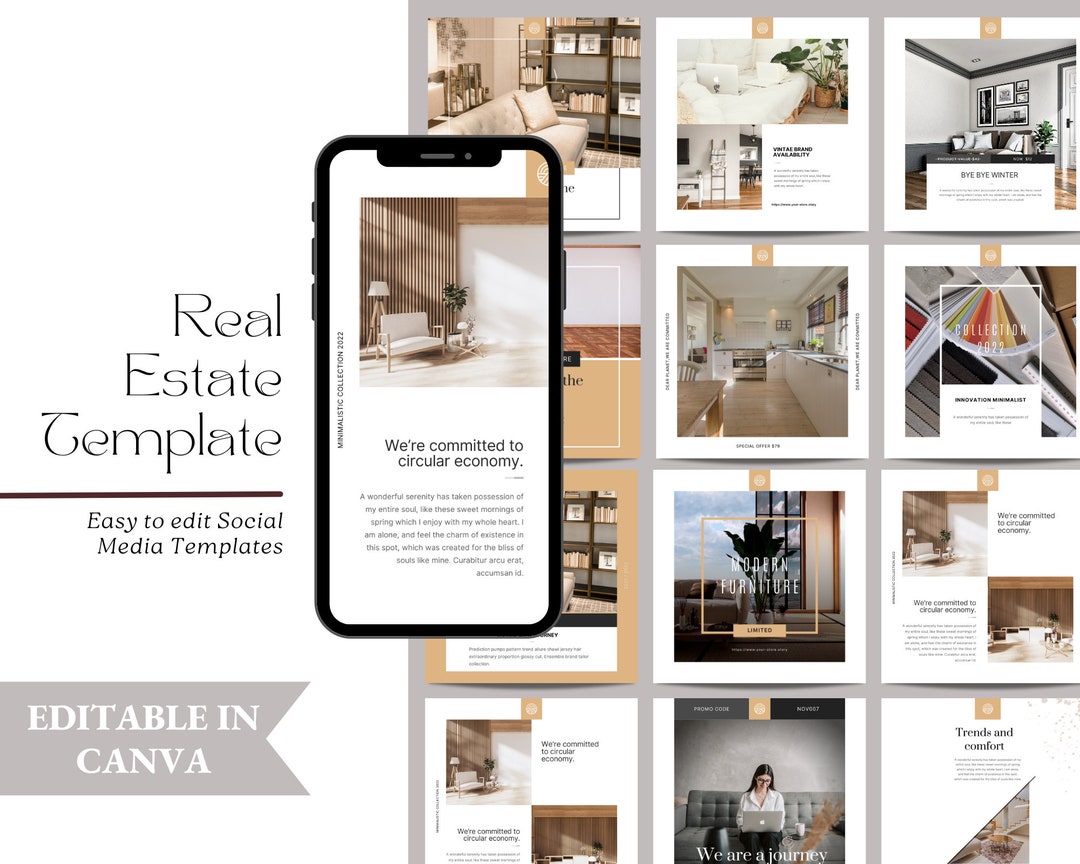 Interior Decor Instagram Post Home Decoration Template, Editable Real ...