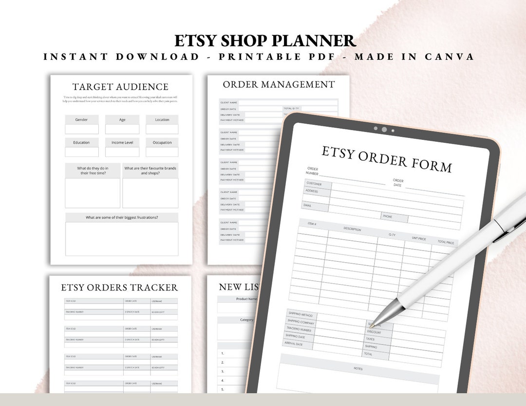 Etsy Store Planner Printable Etsy Business Plan Etsy Seller Planner ...