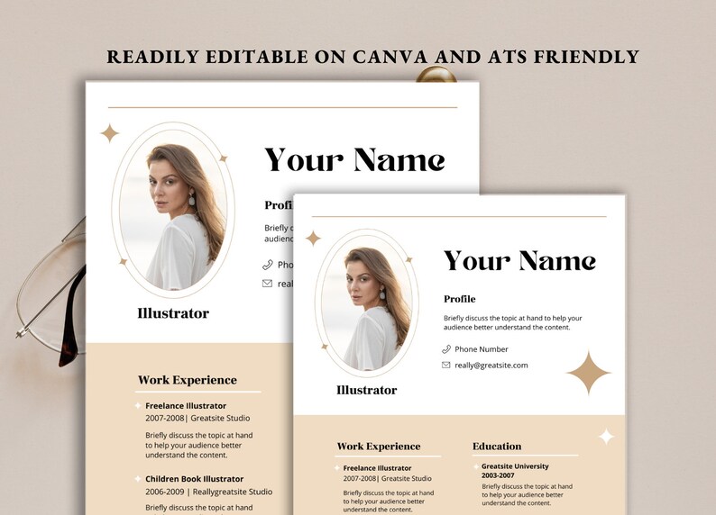 Creative Illustrator Resume CV Template for Canva Professional CV ...
