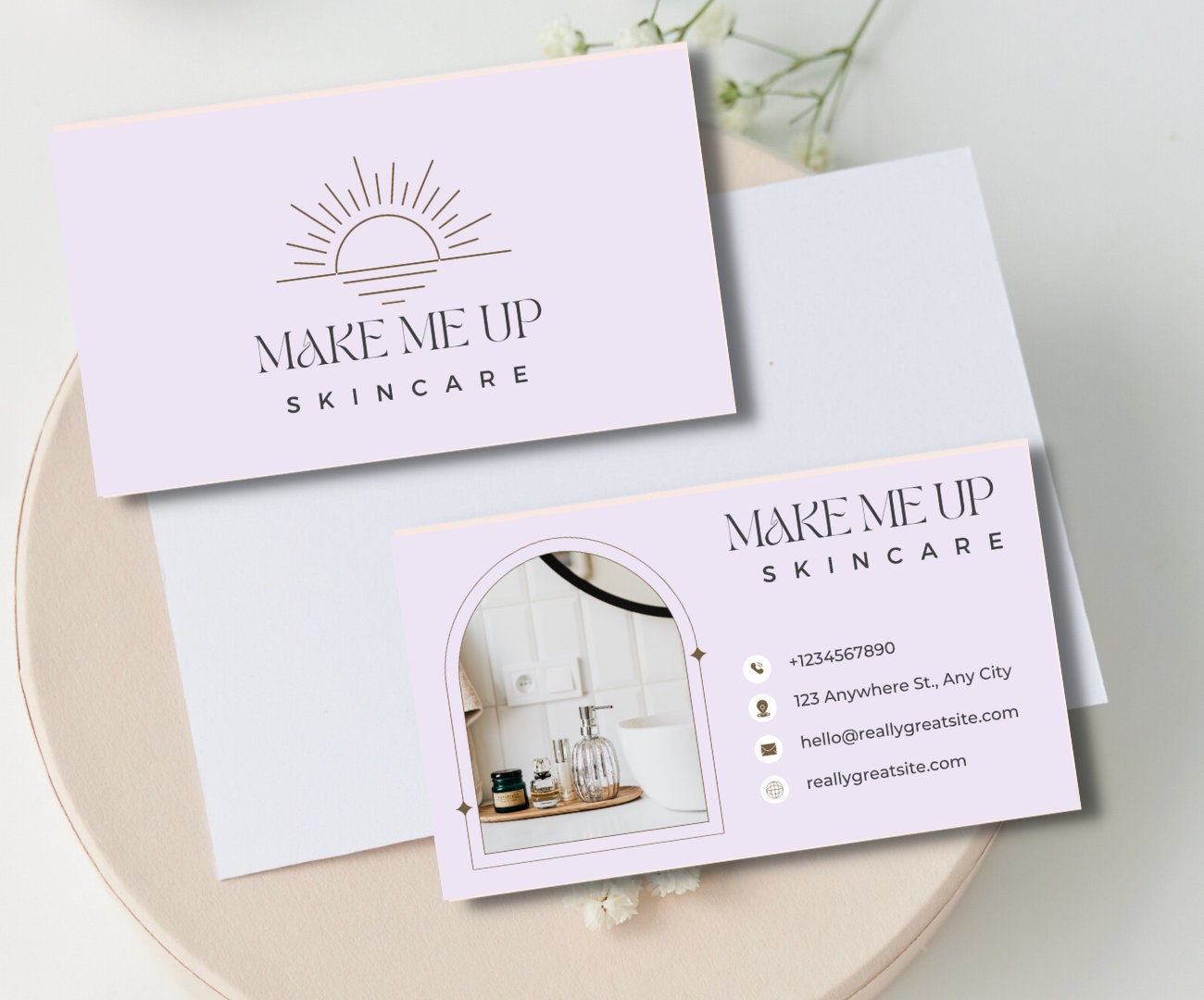 SKIN CARE Business Card, Business Card Template, Editable Business Card ...