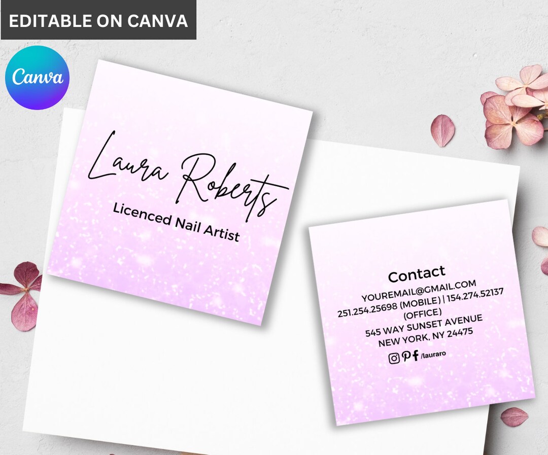 Nail Artist Business Card Template.pdf, Business Card Template ...