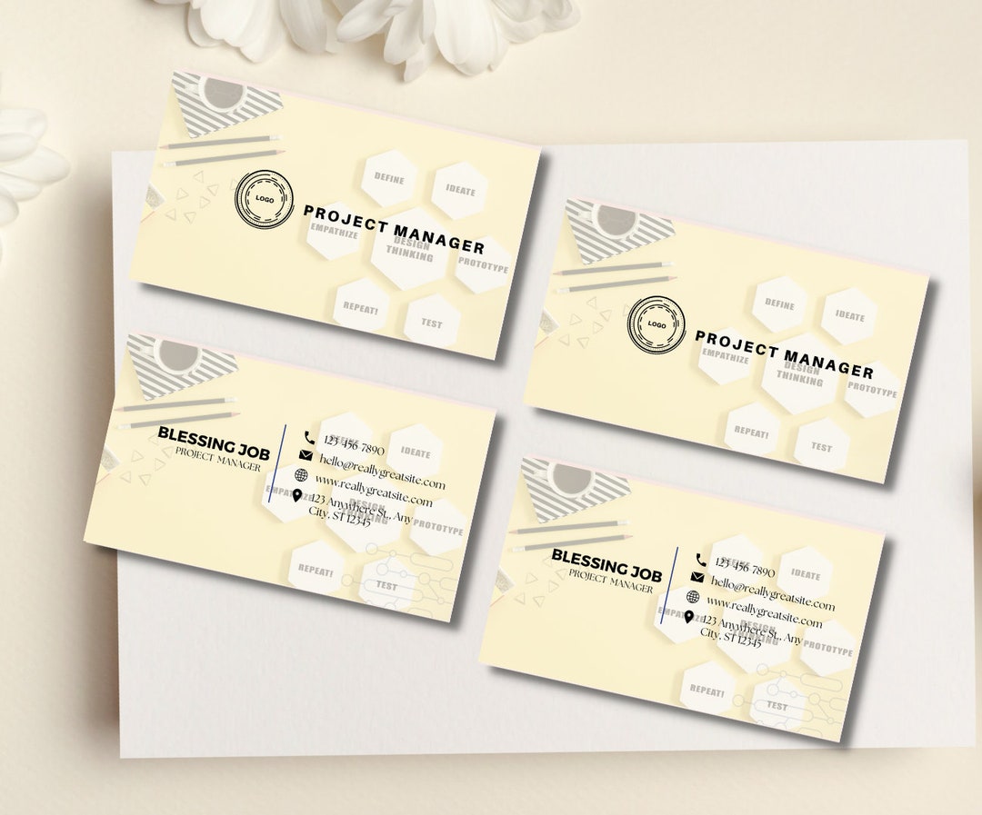 PROJECT MANAGER Business Card, Business Card Template, Editable ...