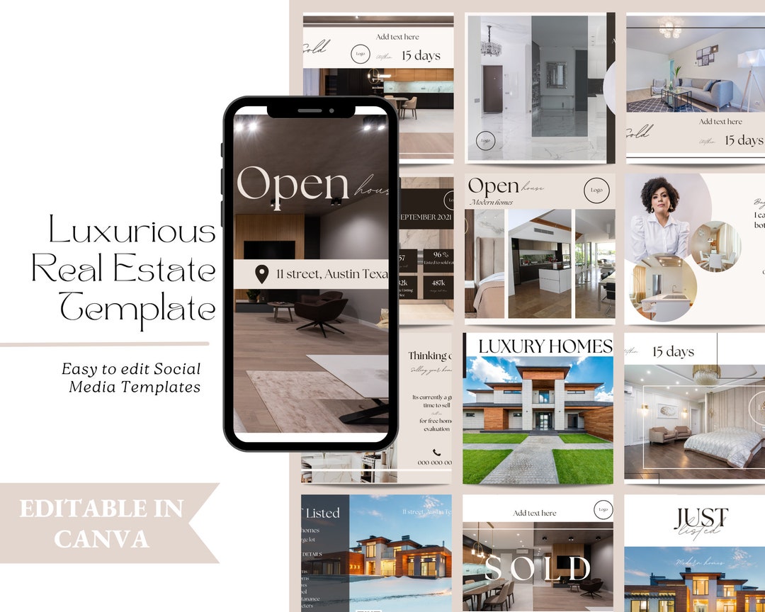 Luxury Modernistic Home Template, Real Estate Newsletter Editable ...