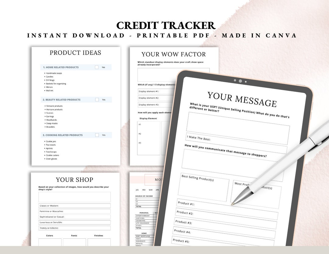 Credit Tracker Printable Money Saving Tracker Saving Challenges Money ...