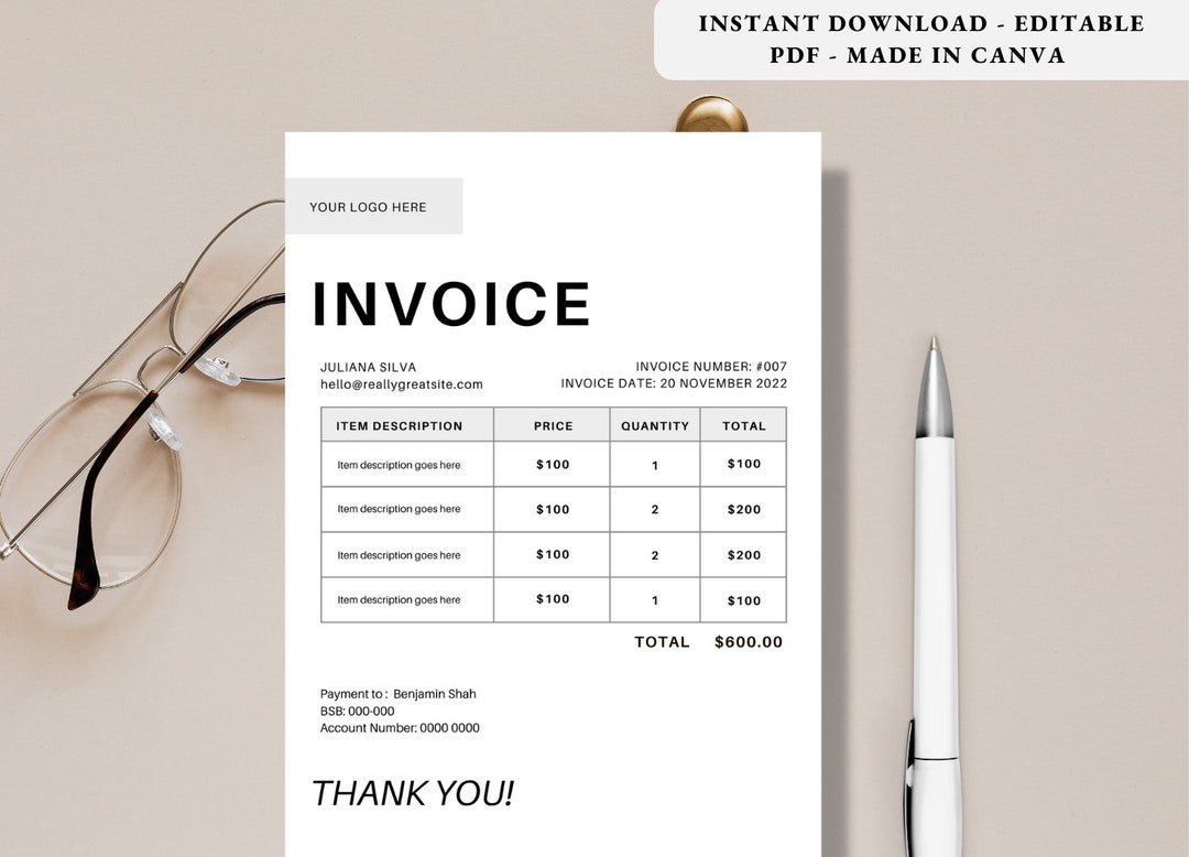 Beige Bold Modern Wedding Invoice Template, Invoice Template, Invoice ...