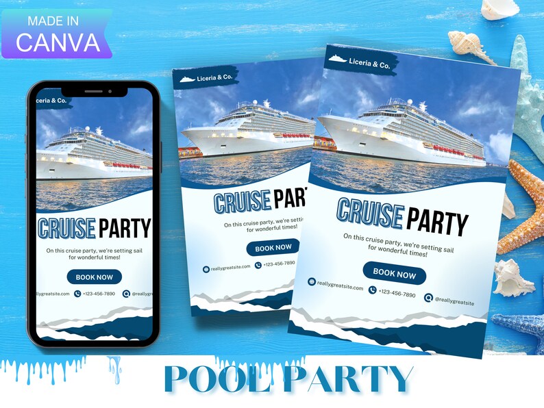 Editable Cruise Party Invitation Printable Summer Color Pool - Etsy