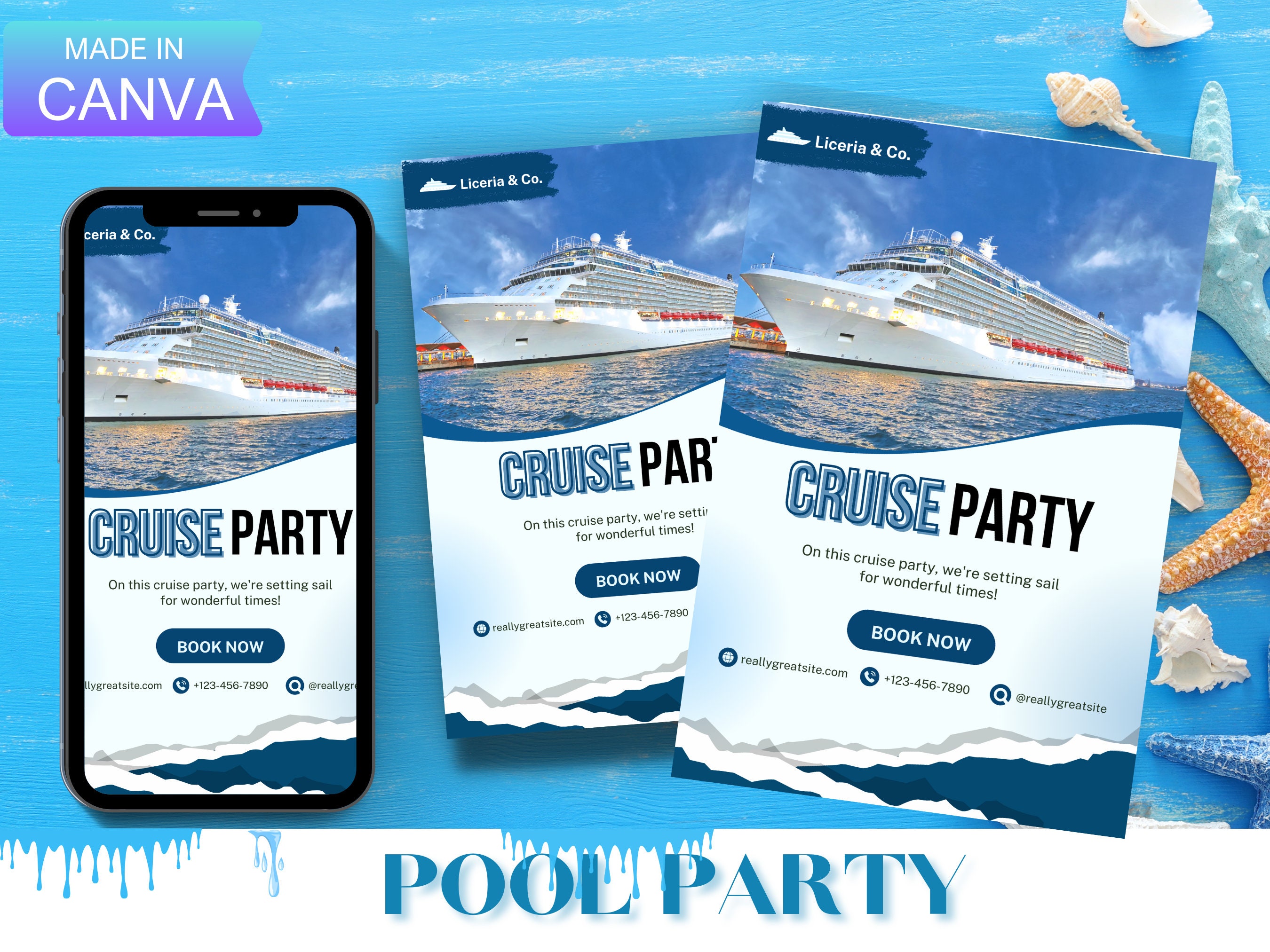 Editable Cruise Party Invitation Printable Summer Color Pool - Etsy