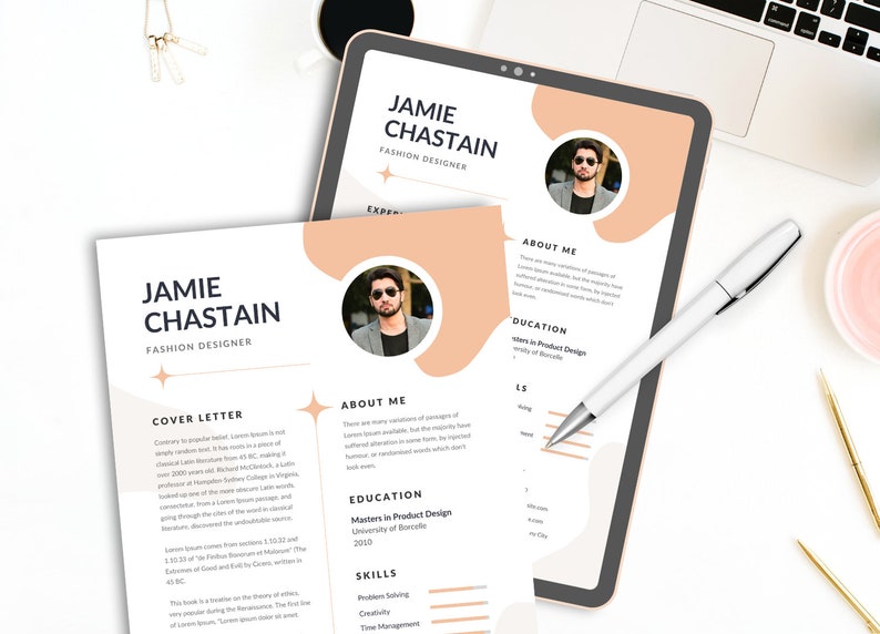 Fashion Designer Resume Template for Canva Professional CV Template ...