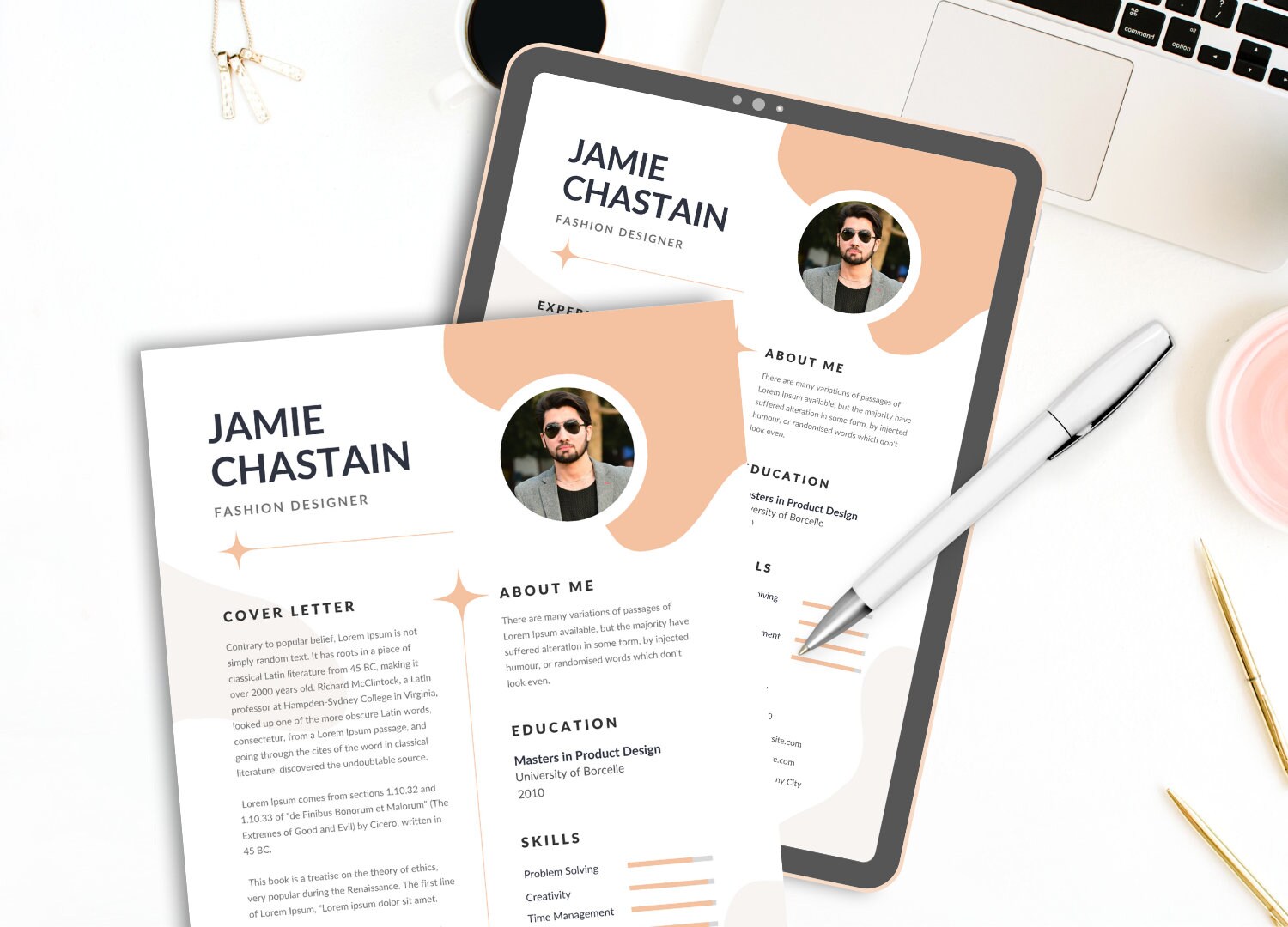 Fashion Designer Resume Template For Canva Professional Cv Template Canva Resume Template 