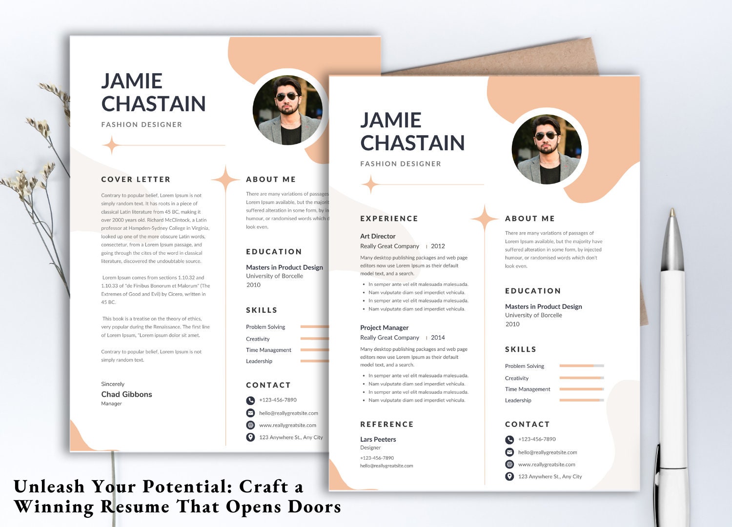 Fashion Designer Resume Template for Canva Professional CV Template ...