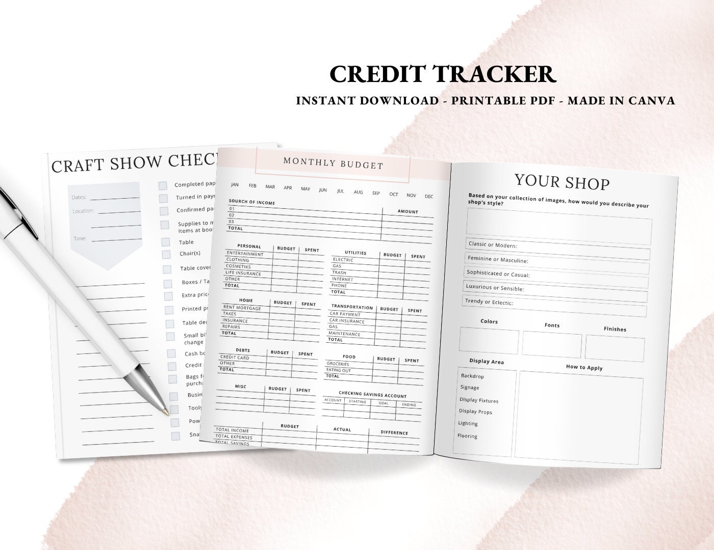 Credit Tracker Printable Money Saving Tracker Saving Challenges Money ...