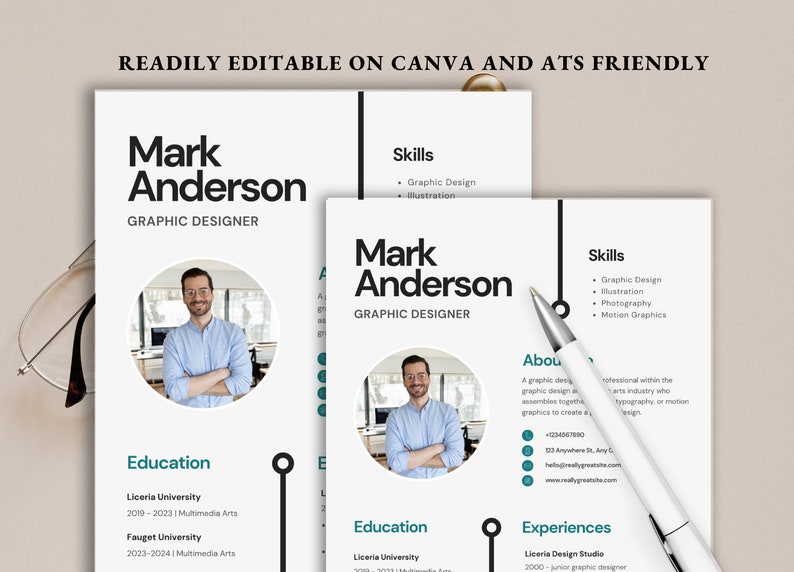 Clean Canva CV Resume Template for Canva Professional CV Template ...