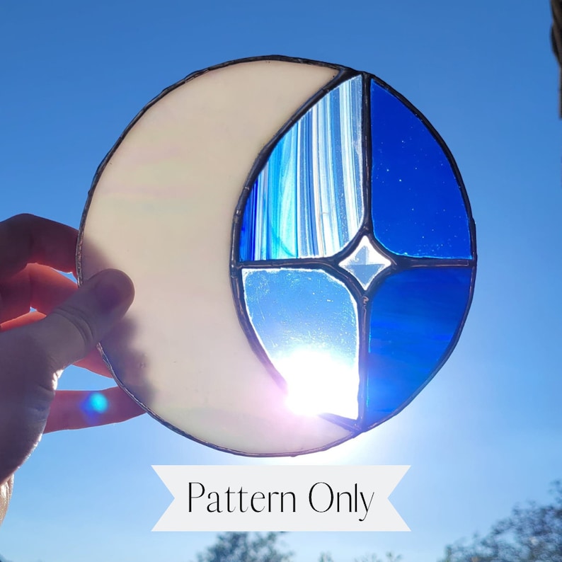 Moon & Star Stained Glass Pattern - Etsy