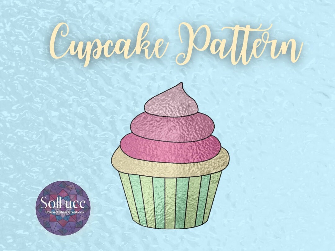 Cupcake Stained Glass Pattern - Etsy