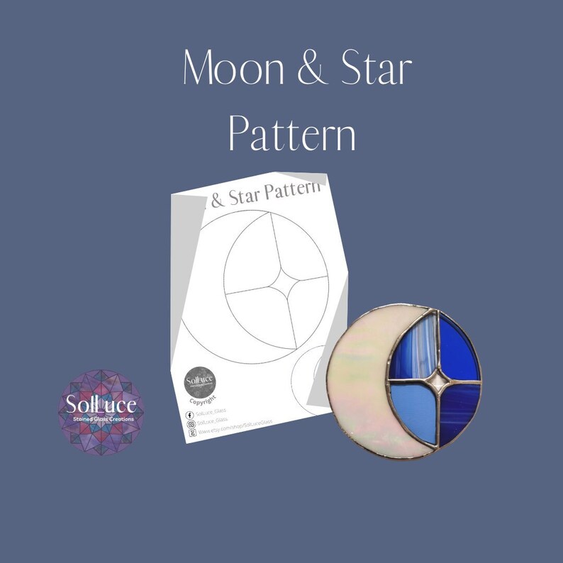 Moon & Star Stained Glass Pattern - Etsy