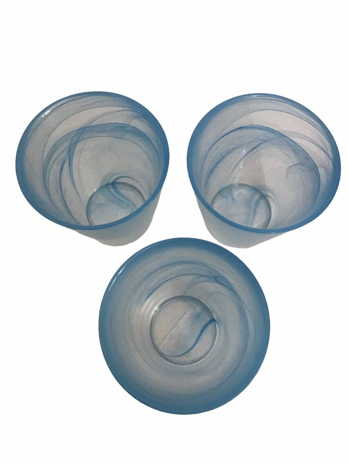 Murano Italian Bormioli Rocco Cobalt Blue Swirl Glass Tumblers 12 Oz ...