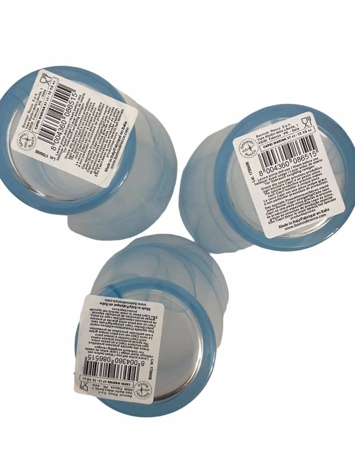 Murano Italian Bormioli Rocco Cobalt Blue Swirl Glass Tumblers 12 Oz ...