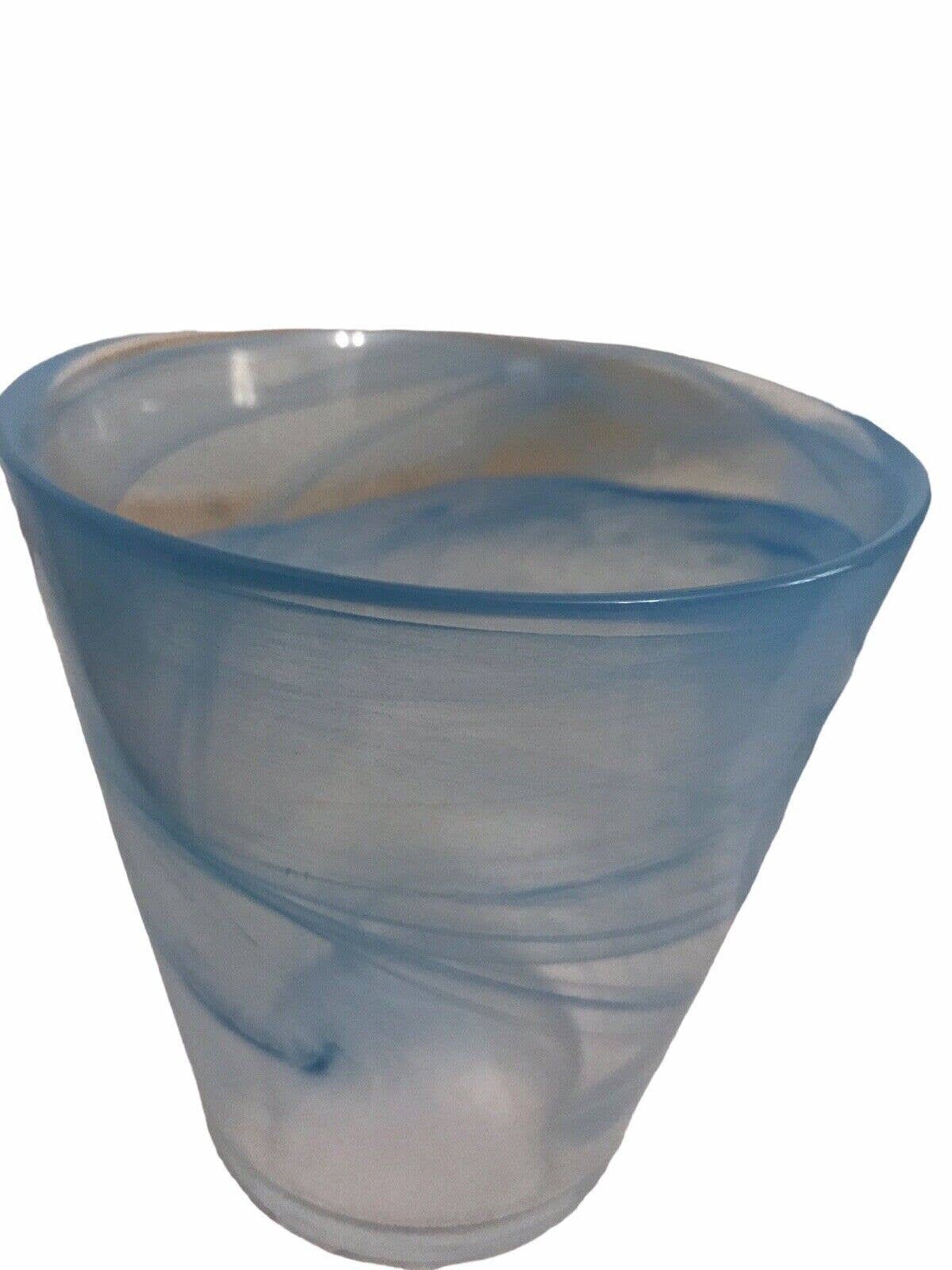 Murano Italian Bormioli Rocco Cobalt Blue Swirl Glass Tumblers 12 Oz ...