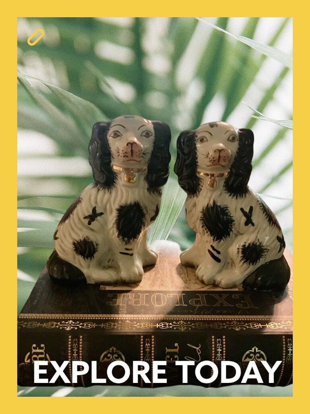 Vintage Staffordshire Dog Figurines Statues Set of 2 Mantel Home Decor ...