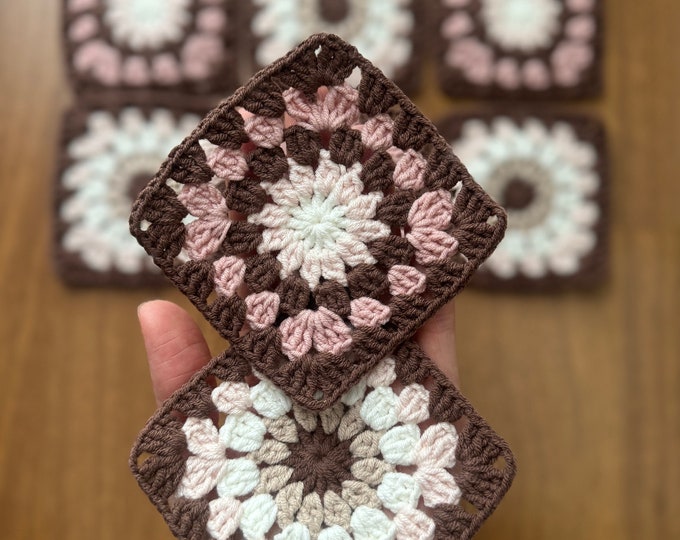 Set of 20 Crocheted Granny Squares, Autumn Colors Granny Square Kit ...