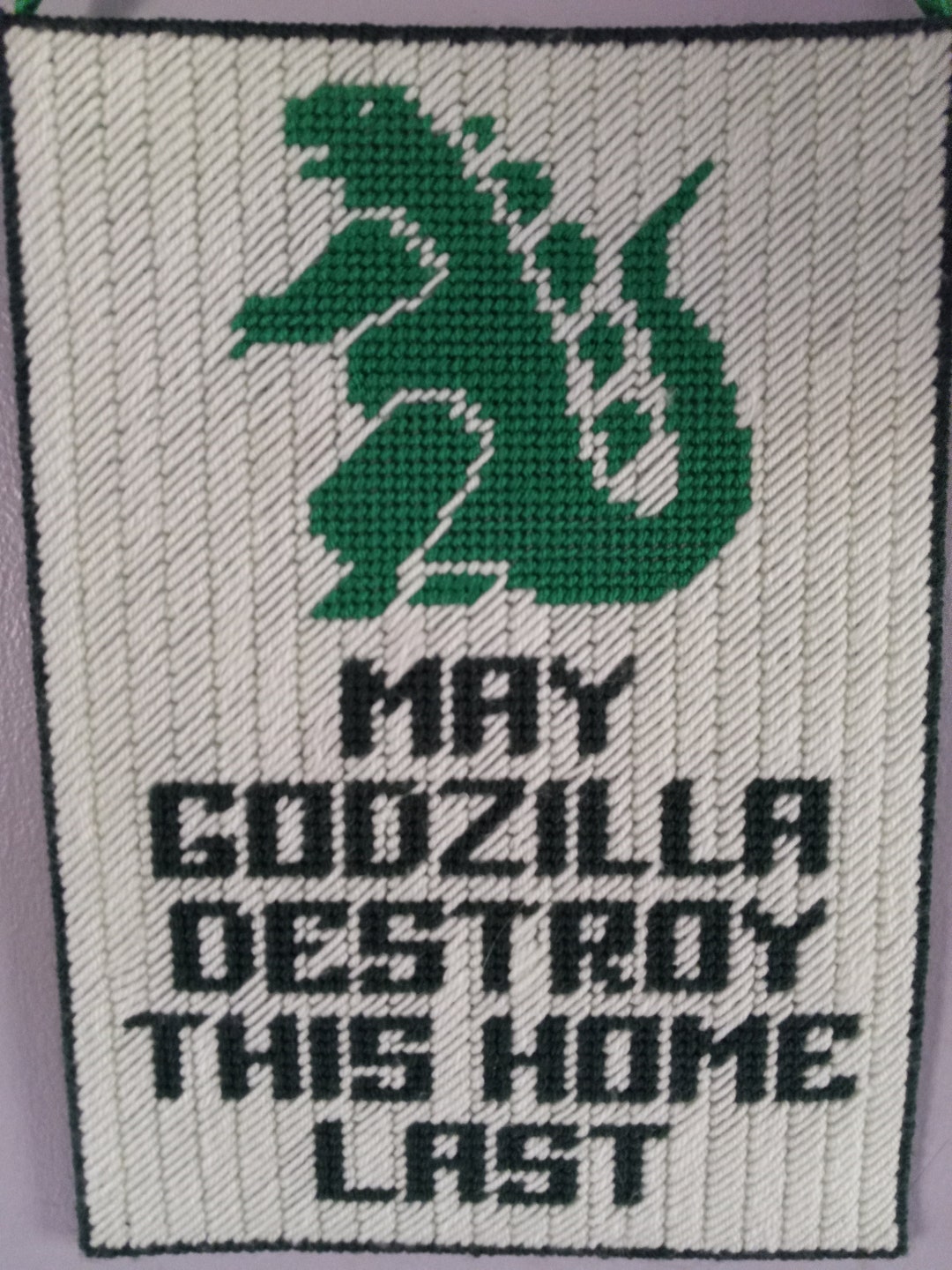 Godzilla Destroy This Home Last Wall Hanging, Godzilla Gift, Godzilla ...