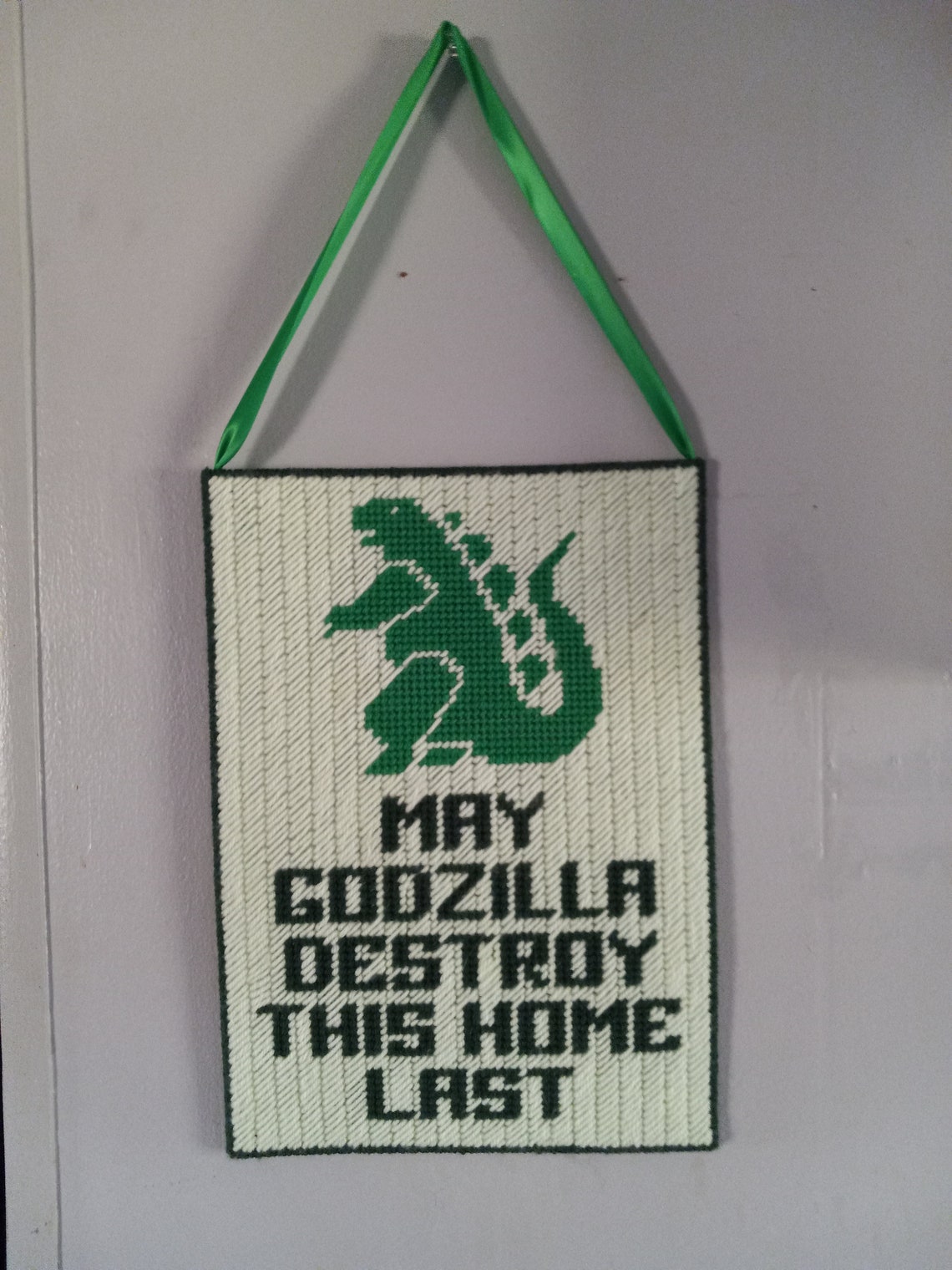 Godzilla Destroy This Home Last Wall Hanging, Godzilla Gift, Godzilla ...