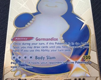 Gold Snorlax Card - Etsy