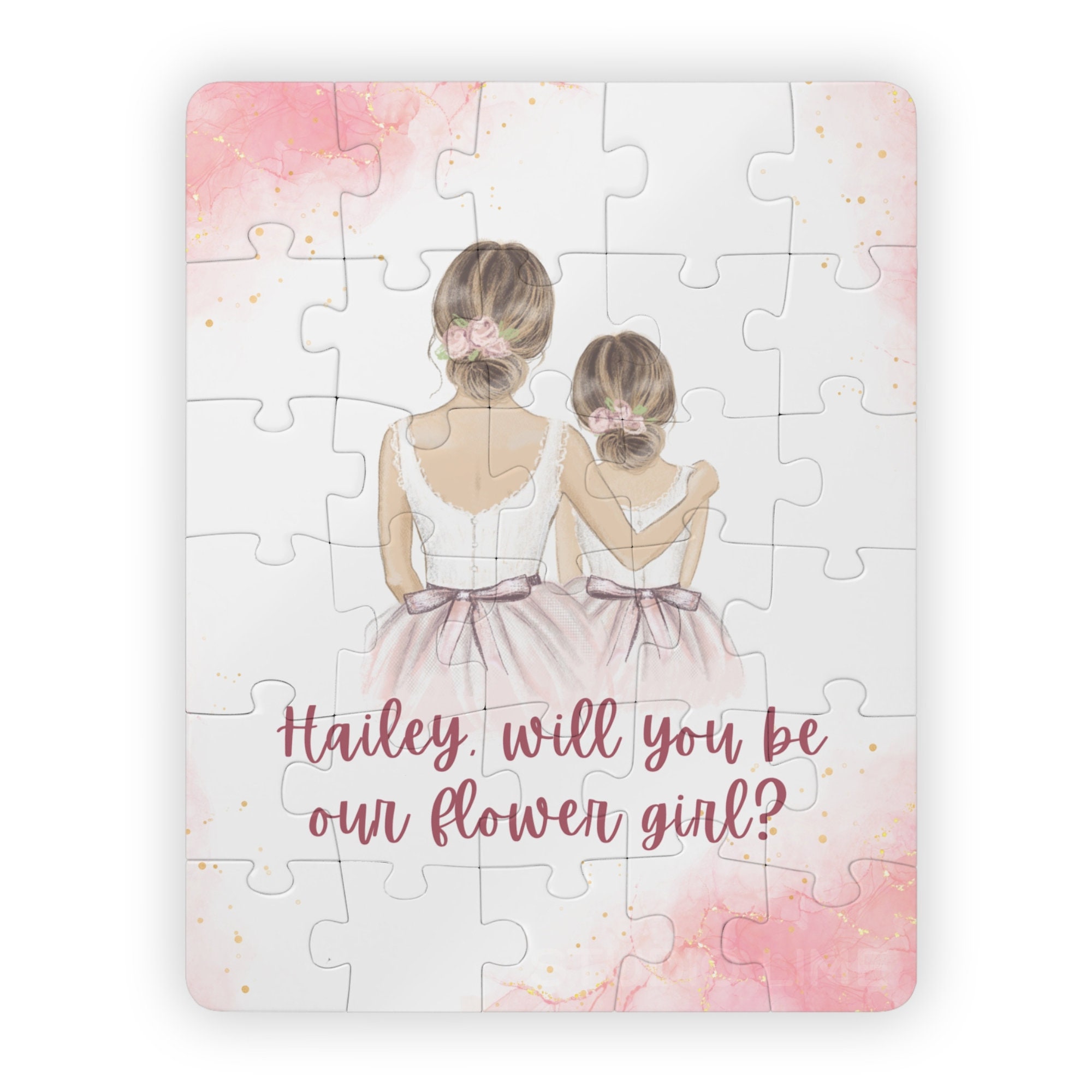 Flower Girl Proposal Puzzle Box, Flower Girl Gift, Personalized Will ...