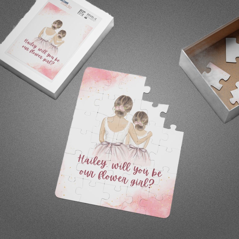 Flower Girl Proposal Puzzle Box, Flower Girl Gift, Personalized Will ...