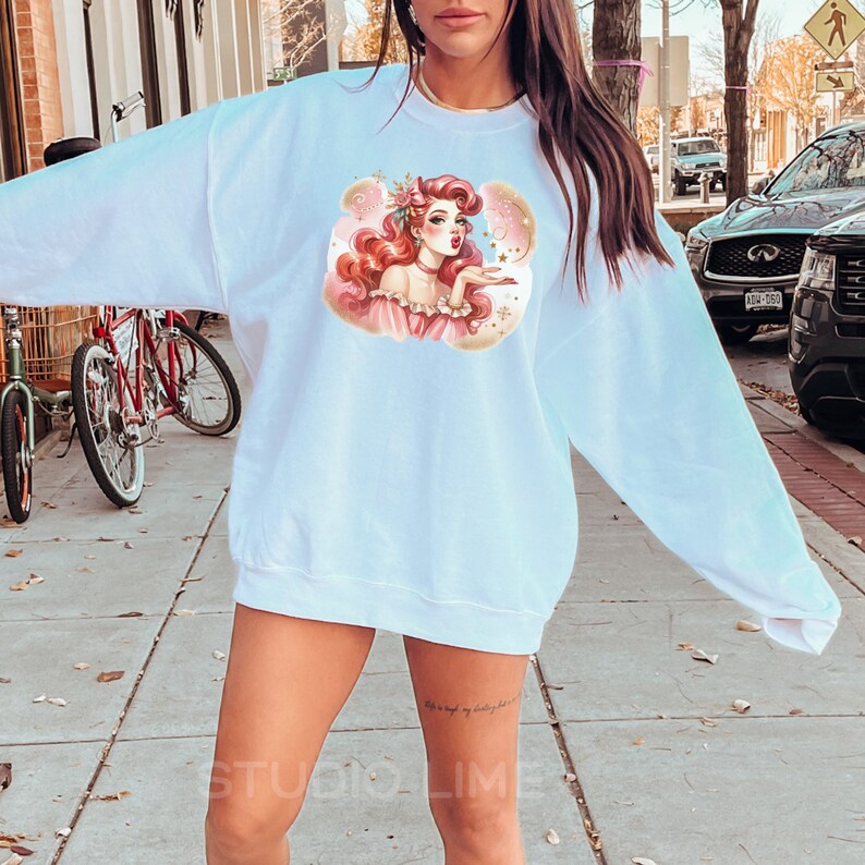 Coquette Chic Sweatshirt, Coquette Redhead Crewneck, Soft Girl Style ...