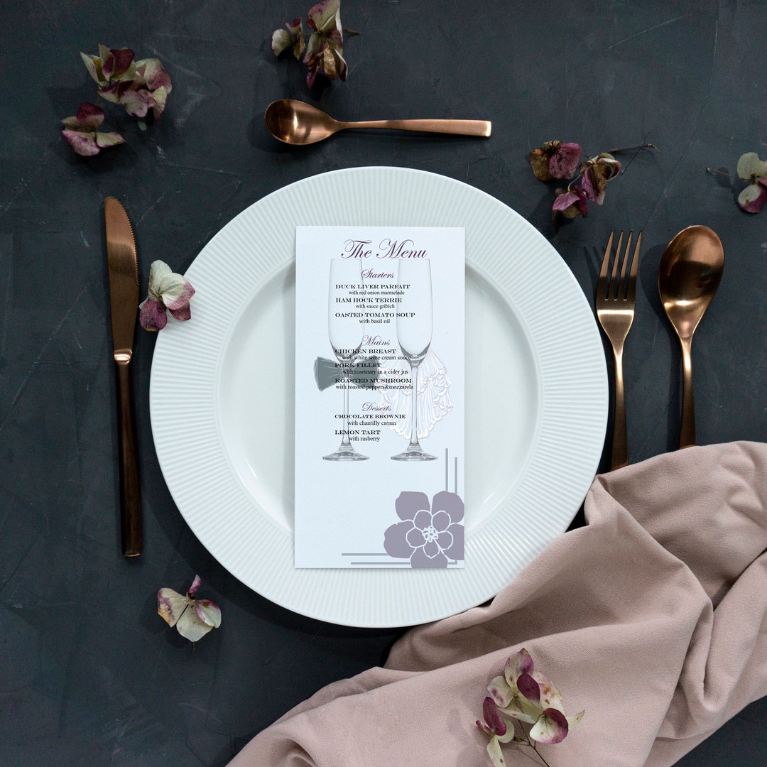 WEDDING MENU Champagne Printable Png/jpeg - Etsy