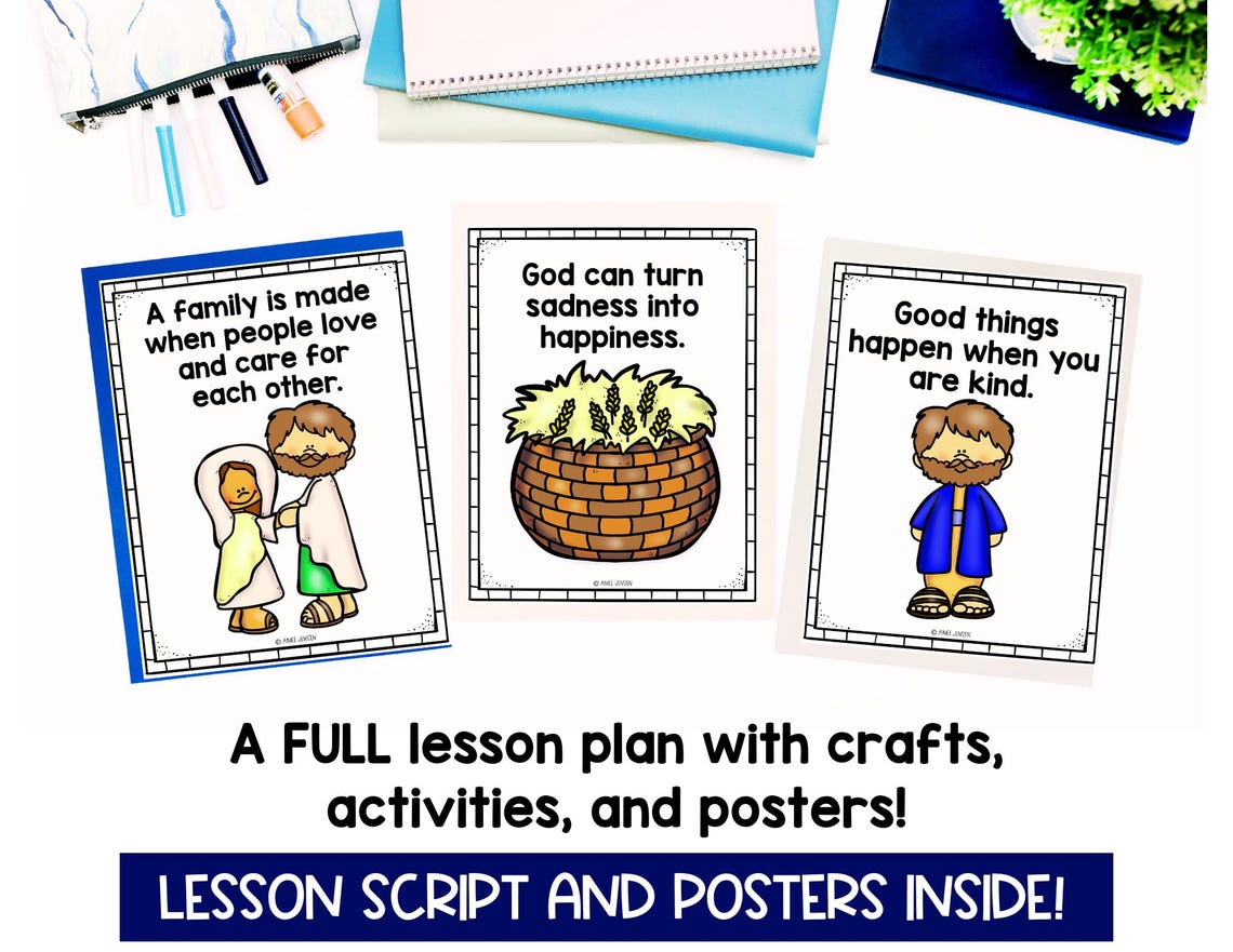 Ruth and Naomi FULL Bible Lesson for Little Kids, Homeschool Activities ...