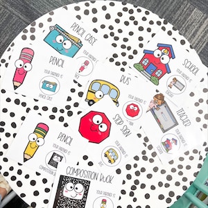 School Things Partner Pairing Cards | Classroom Decor | Classroom ...