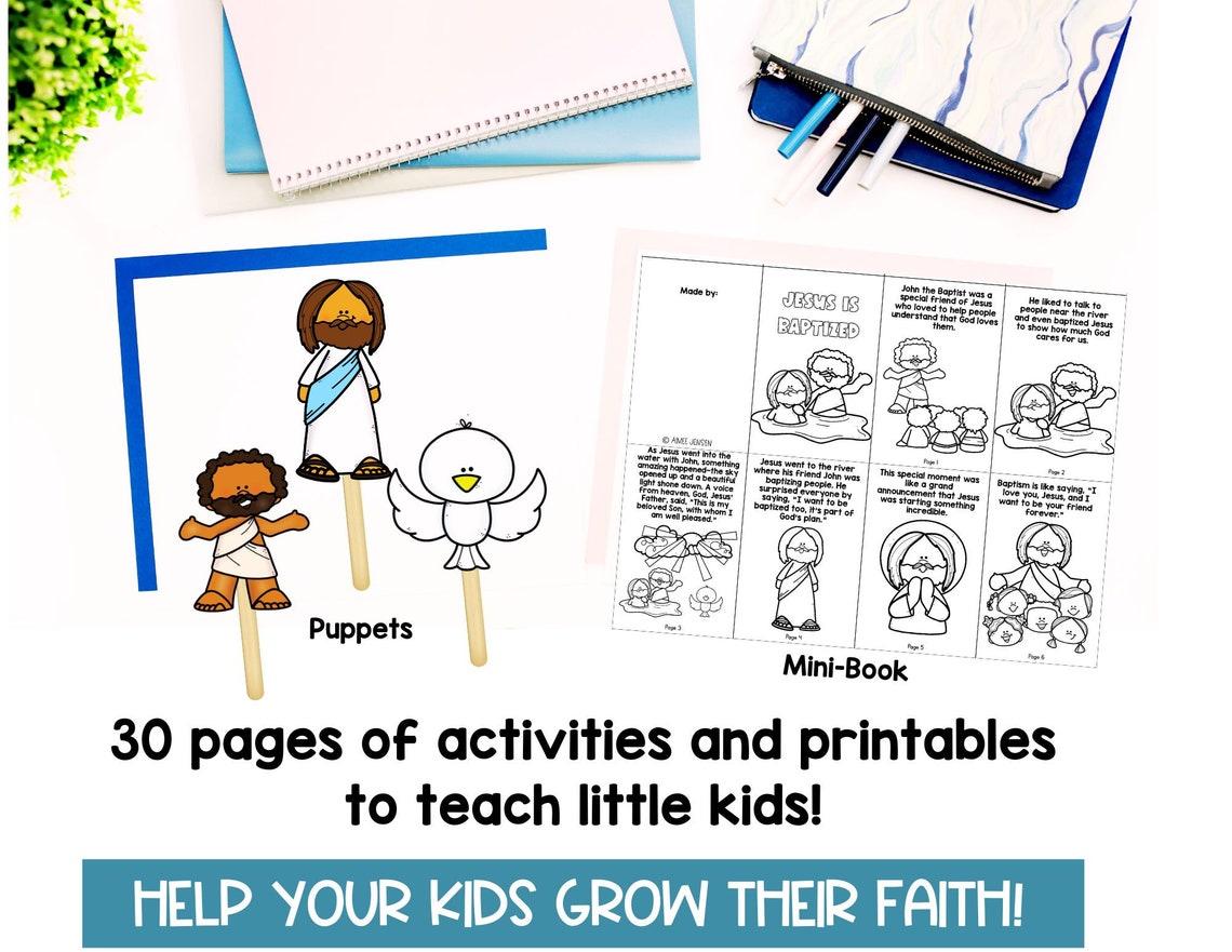 Jesus is Baptized FULL Bible Lesson for Little Kids, Homeschool ...