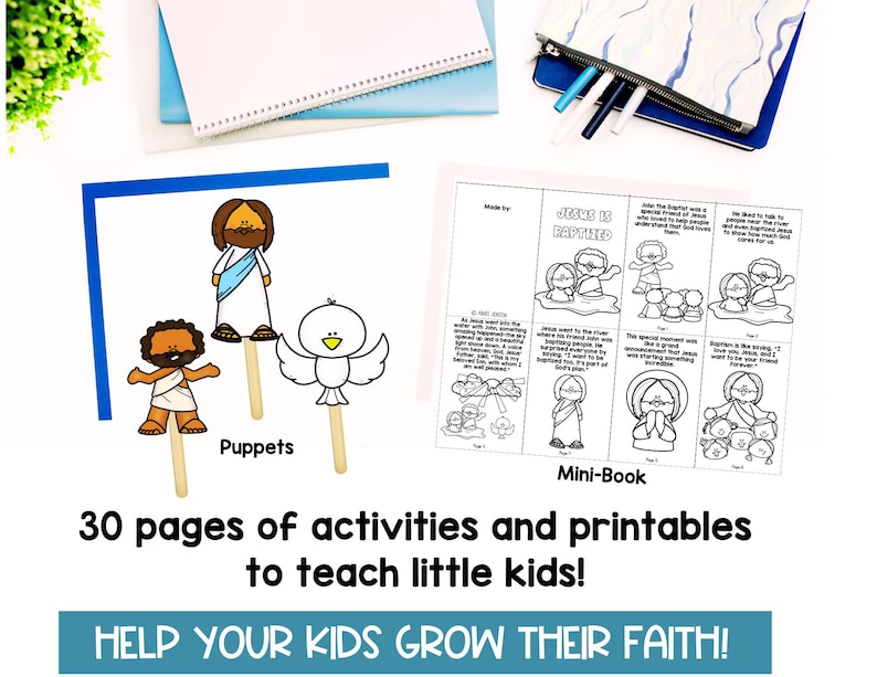 Jesus is Baptized FULL Bible Lesson for Little Kids, Homeschool ...