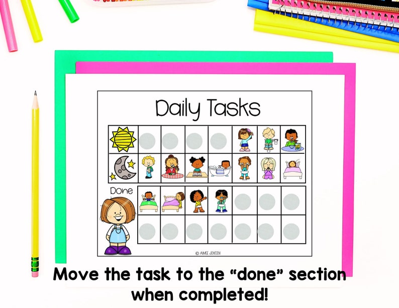 Kids Daily Responsibilities Chart Printable Daily Routine Chore Chart ...