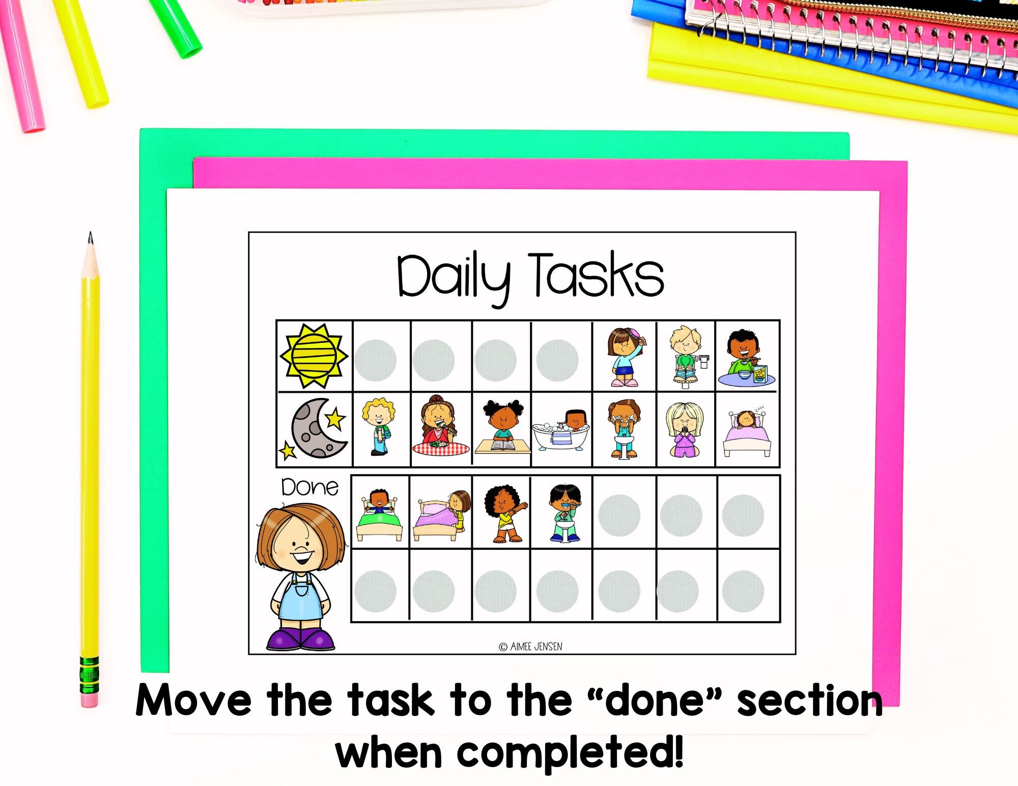 Kids Daily Responsibilities Chart Printable Daily Routine Chore Chart ...