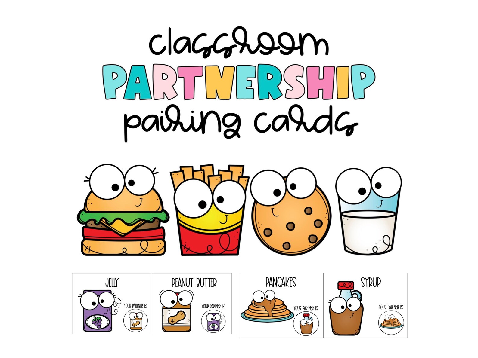 ORIGINAL Peanut Butter and Jelly Partner Pairing Cards - Etsy